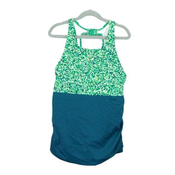 L.L. Bean | Swim | Ll Bean Side Ruched Tankini Swimsuit Top Green Blue ...